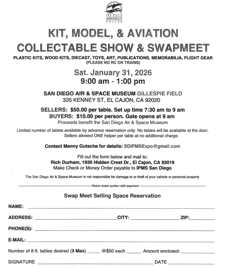 2026 Collectable Swap Meet – IPMS San Diego